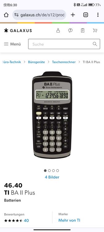 BA II Plus financial calculator Taschenrechner | Kaufen auf Ricardo