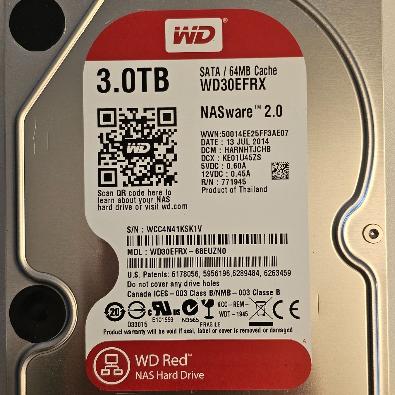 WD Red 3TB HDD NAS, testato e funzionante al 100% (Gebraucht) in Matten ...