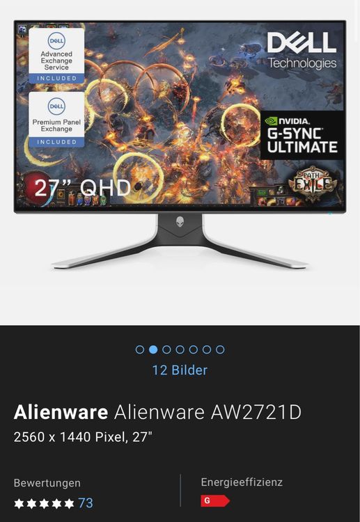 High-End Monitor Dell Alienware AW2721D - 240hz - 1ms - 2k | Kaufen auf Ricardo