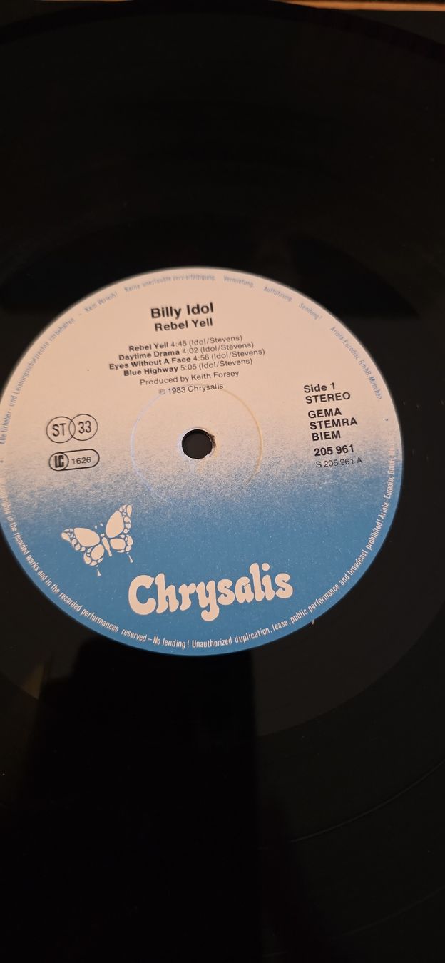 Billy Idol - Rebel Yell 1983 Vg+,Vg+ (D'occasion) à Yvonand pour CHF 13 ...