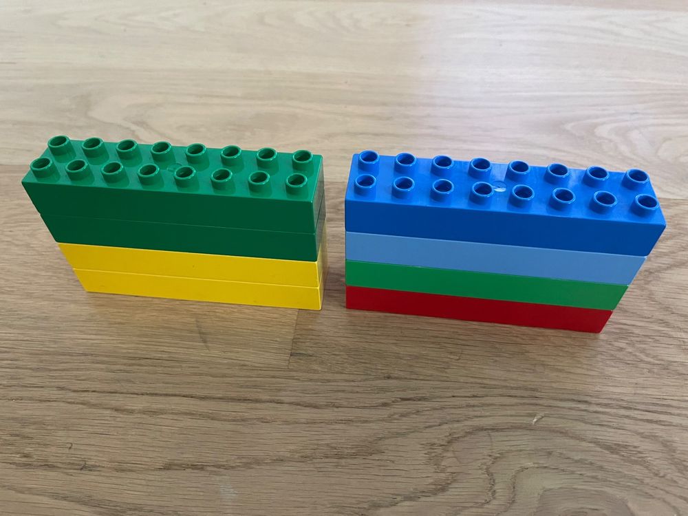 LEGO DUPLO 8x Stück Grosse Steine mit 8x2, 16 Noppen (Gebraucht) in ...