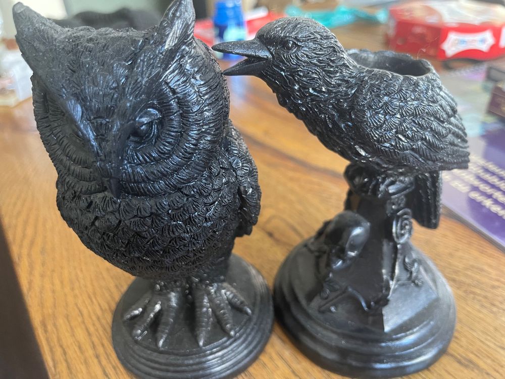 Kerzenhalter: Rabe und Eule | Kaufen auf Ricardo