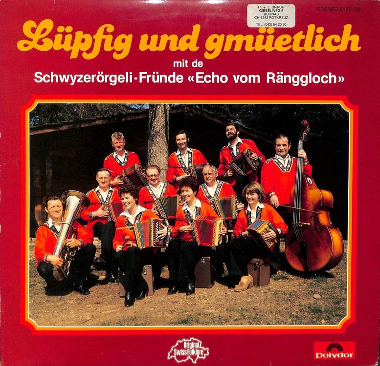 LP: Schwyzerörgeli-Fründe Echo vom Ränggloch - Lüpfig und ge (Gebraucht) in Trimmis für CHF 1 ...