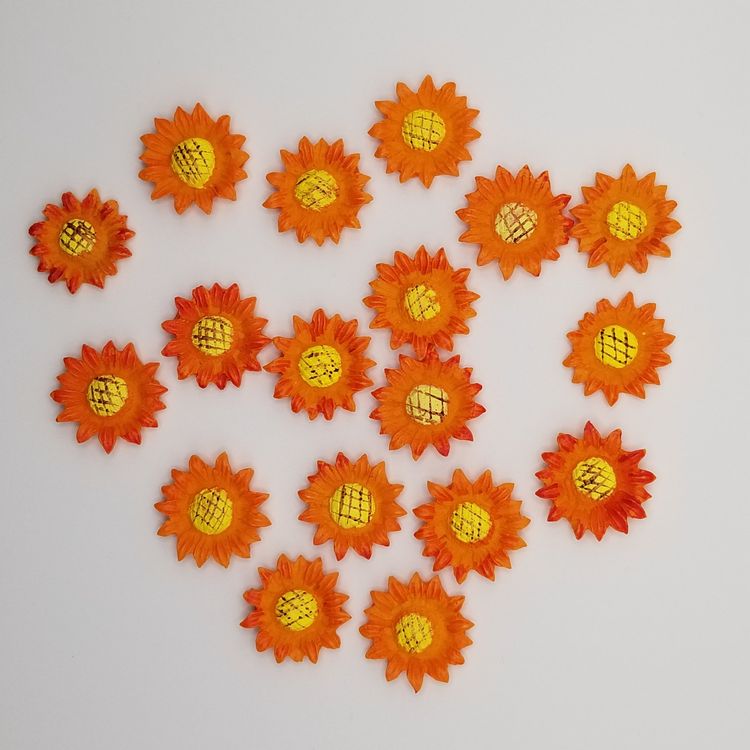 18 Deko Sonnenblumen Orangerot Herbstdeko Basteln Streudeko | Kaufen auf Ricardo