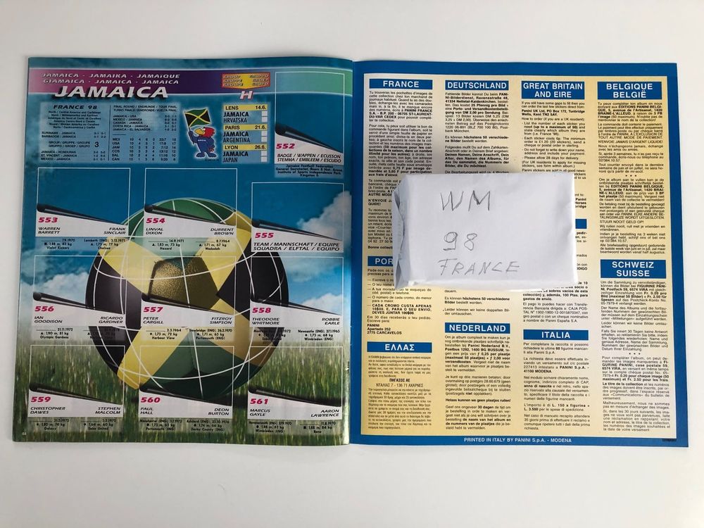 Album Panini France 1998 vide + Stickers +Iran + Updat | Kaufen auf Ricardo