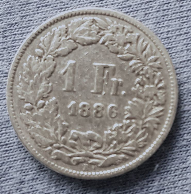 1 Franken 1886 uralte und seltene Silbermünze ab nur 1 Fr !! | Kaufen auf Ricardo