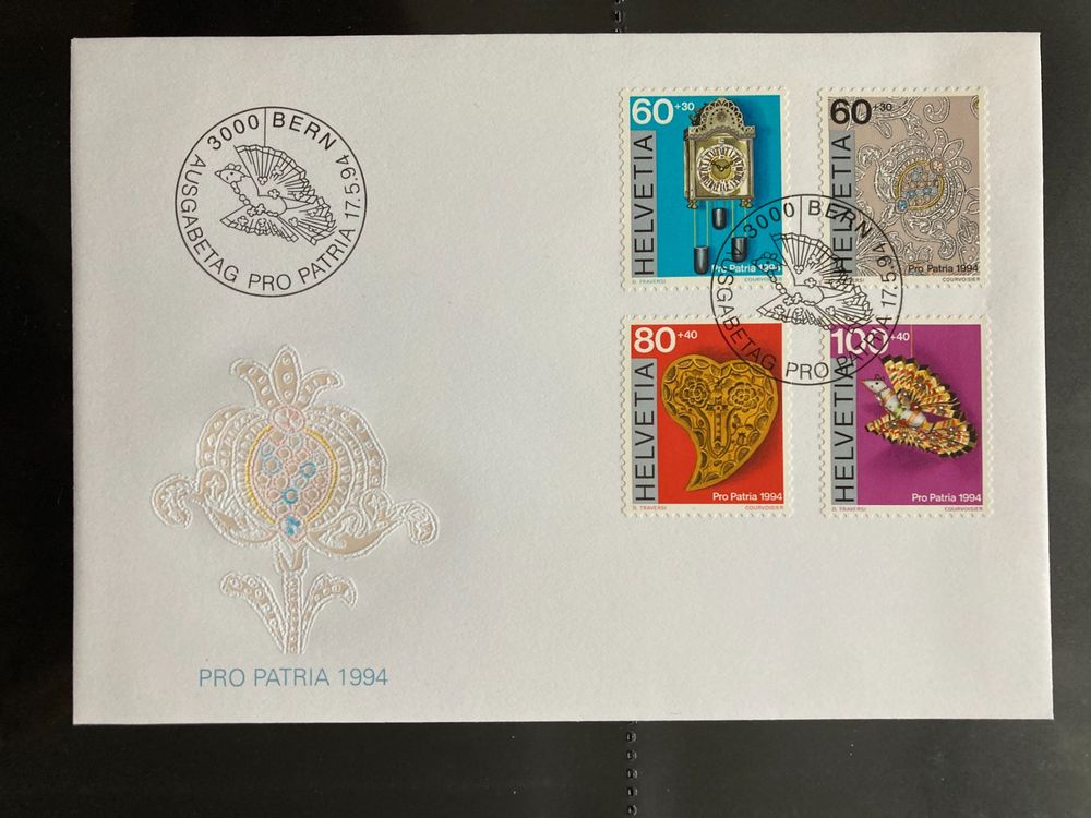 Schweiz 1994 Ersttagsbrief Satz Pro Patria Volkskunst (Neu (gemäss Beschreibung)) in Liestal für ...