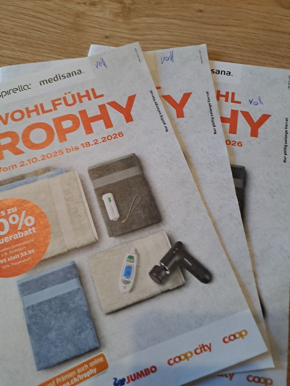 3 volle Büchlein WOHLFÜHL Trophy oder 12 volke Karten (Neu (gemäss ...