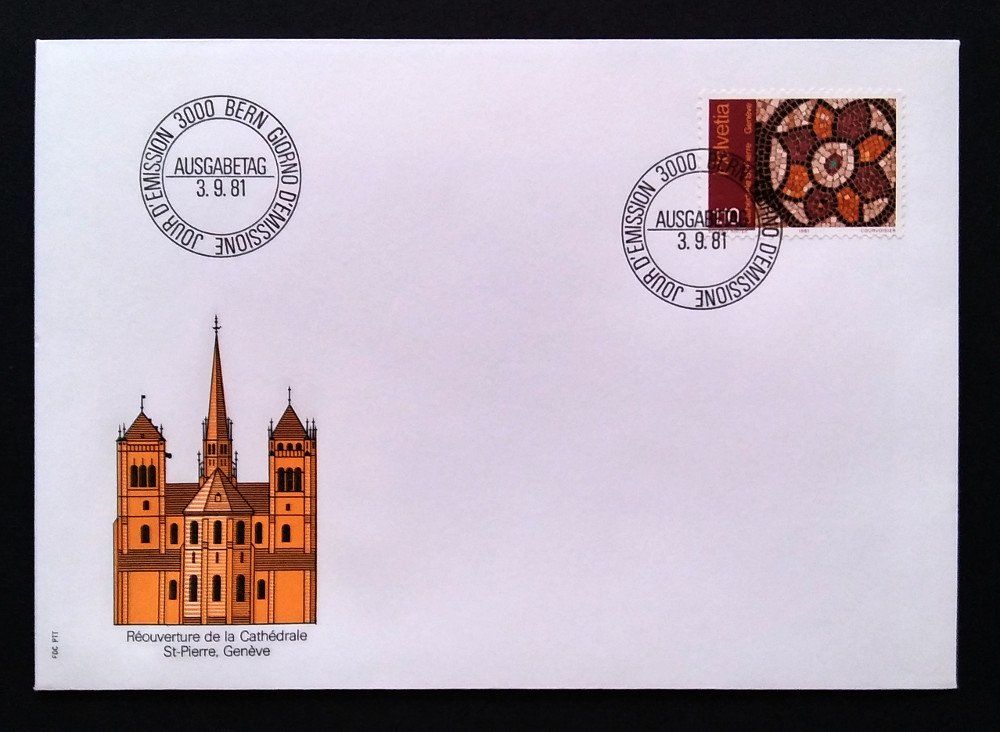 Briefmarkencouvert - Réouverture de la Cathédrale St. Pierre (Neu und ...