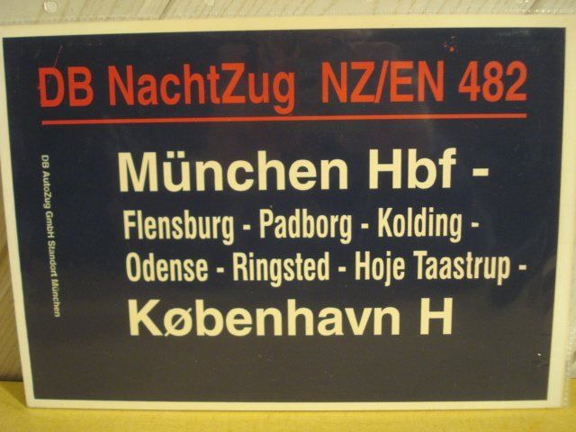 DB - WAGENSCHILD - NACHTZUG EN 482 | Kaufen auf Ricardo