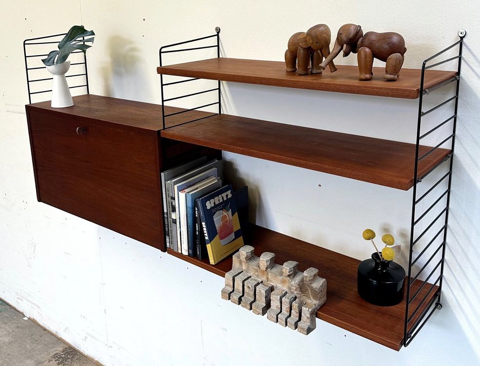 Original Teak String Regal mit Barkorpus 1960,s, Sweden (Gebraucht) in ...