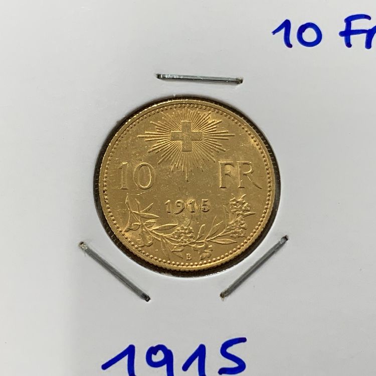 10 Franken Gold Vreneli 1915 (Gebraucht) in Reitnau für CHF 216 – mit Lieferung auf Ricardo kaufen