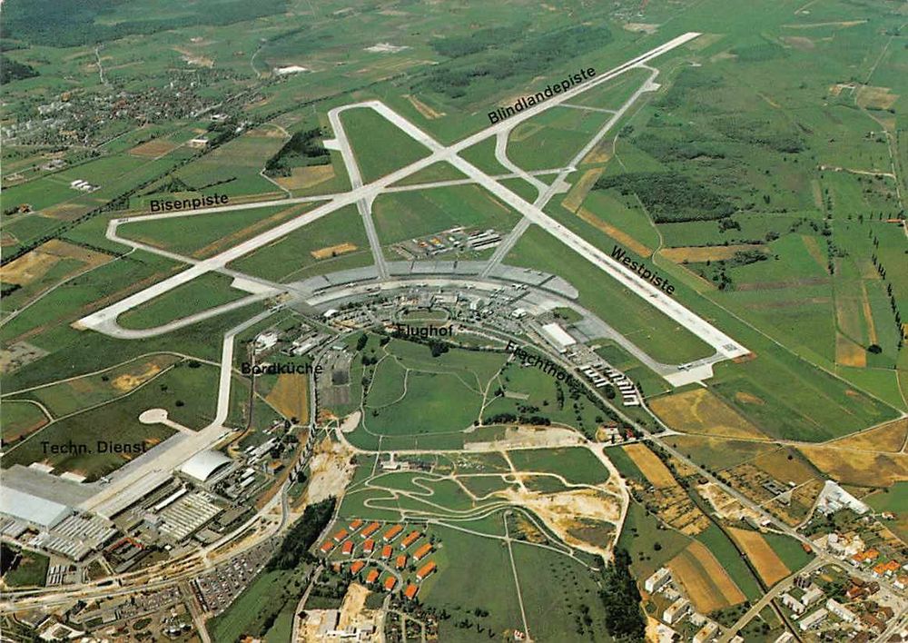 Ansichtkarte Aviatik FLUGHAFEN ZÜRICH mit Pistenbeschriftung (Gebraucht) in Winterthur für CHF 1 ...