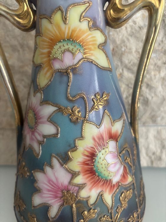 Antike Mariage-Porzellanvase Noritake,Japan, handbemalt,27cm (Gebraucht ...