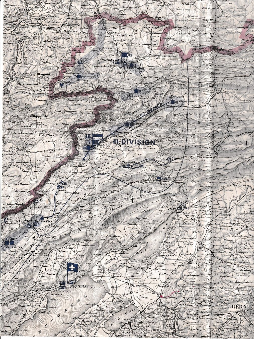 Géographie carte avec détail du projets de mouvementdu cours (D ...