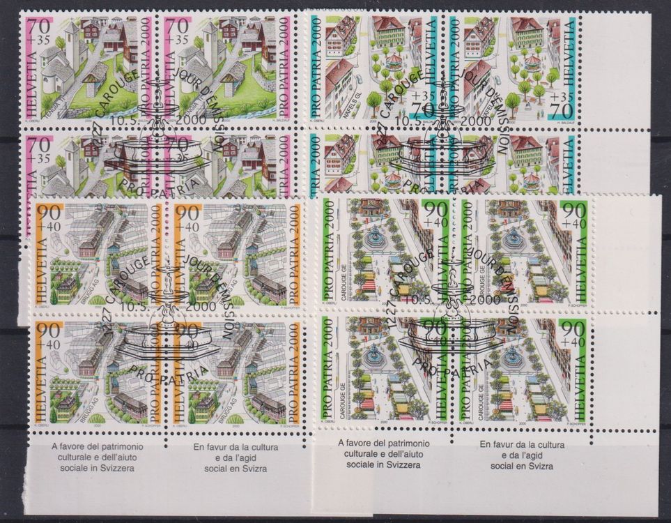 058) Pro Patria Satz 2000, 4.Block ET Vollstempel (Gebraucht) in Claro ...