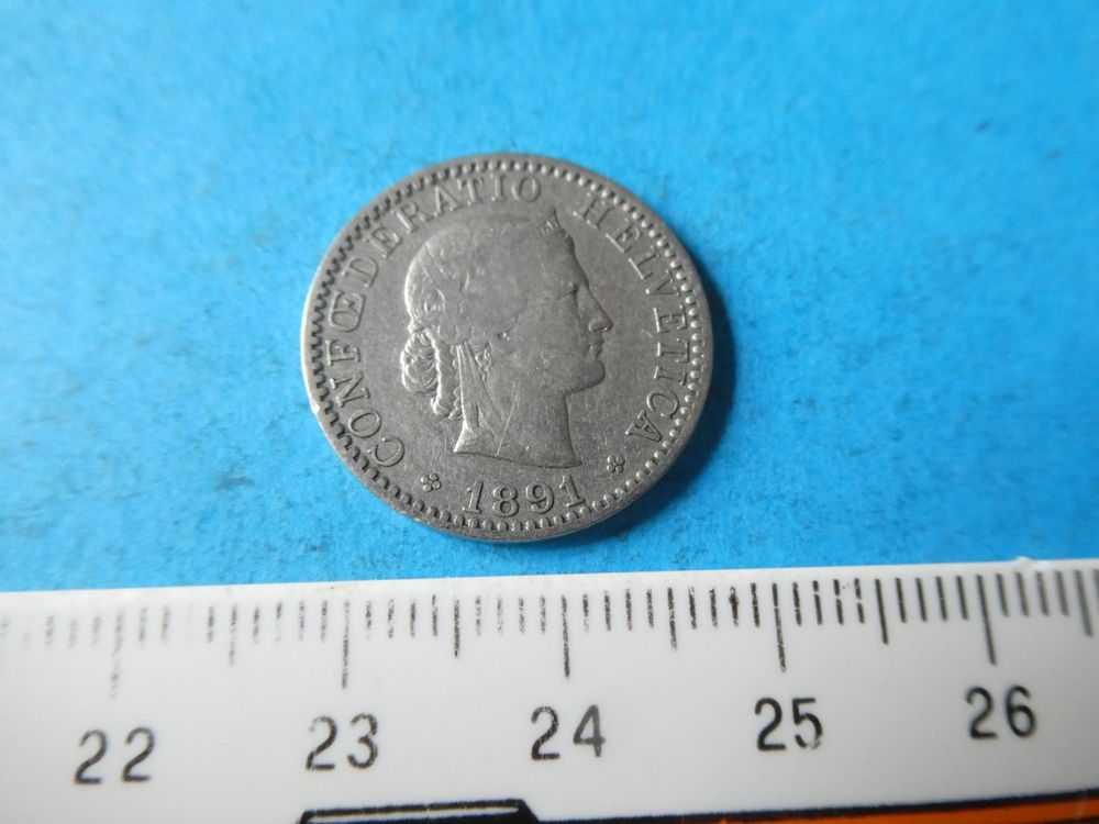 Schweiz 1891, 20 Rappen (Gebraucht) in Hinterforst für CHF 2 – mit Lieferung auf Ricardo kaufen