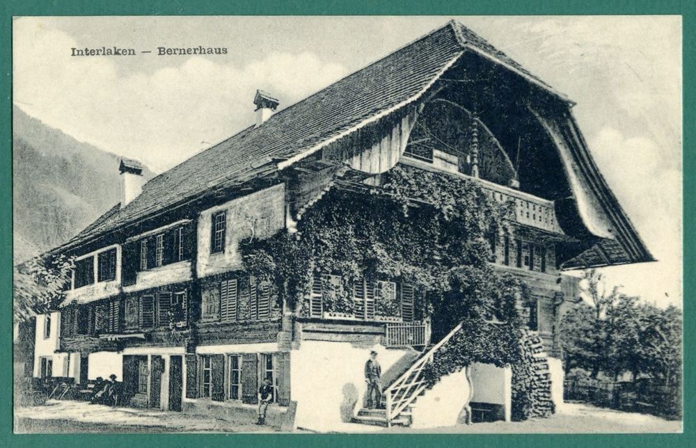 Interlaken, Bernerhaus, um 1905, belebt | Kaufen auf Ricardo