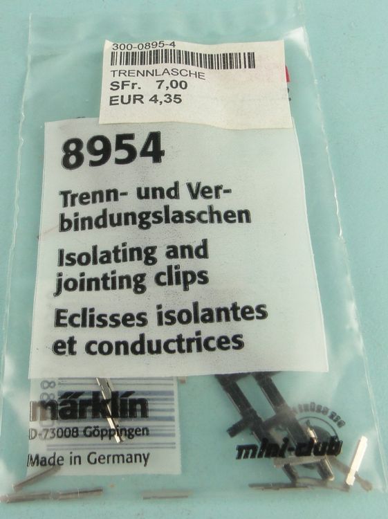 Märklin 8954 Mini Club Trenn- und Verbindungslaschen (Gebraucht) in ...