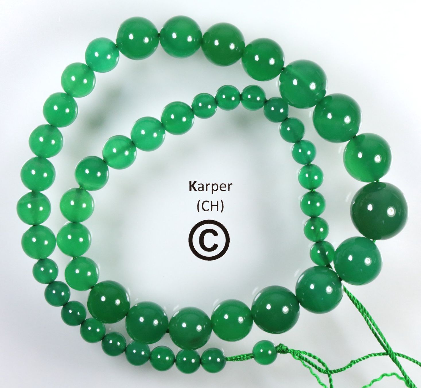 SmaragdGrüne Achat / Agate, verte émeraude, 6-14 mm, 40cm,11 (Neu und ...