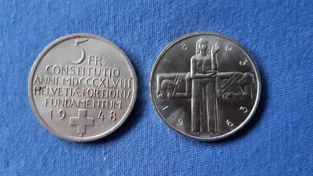 2x5 Franken Silber Gedenkmünzen 1948-1963 ab nur 1 Fr !!! (Gebraucht) in Camignolo für CHF 17 ...