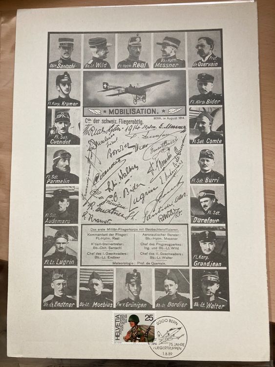 Schweiz 1989 Erinnerungsblatt 75 J. Fliegertruppen Sonderst. (Neu (gemäss Beschreibung)) in ...