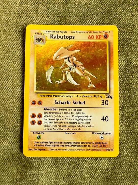 Kabutops 9/62 Holo Rare Pokémon Fossil | Kaufen auf Ricardo