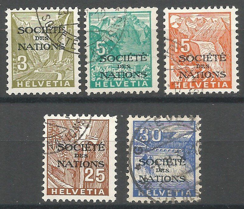 5 Timbres de 1934/35 ( Service / Paysages ) (D'occasion) à La Russille pour CHF 3.1 – avec ...