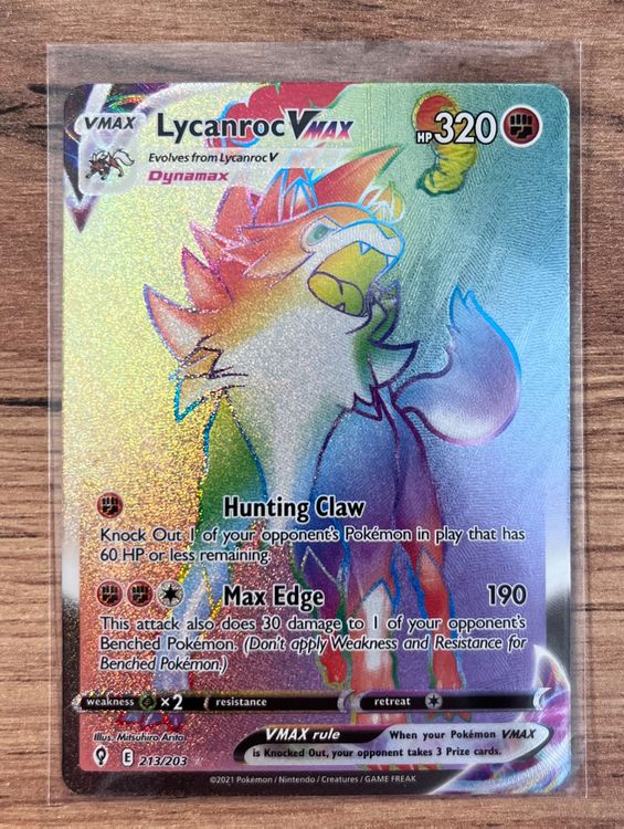 Lycanroc VMAX RAINBOW 213/203 Pokemon Evolving Skies (Neu (gemäss ...