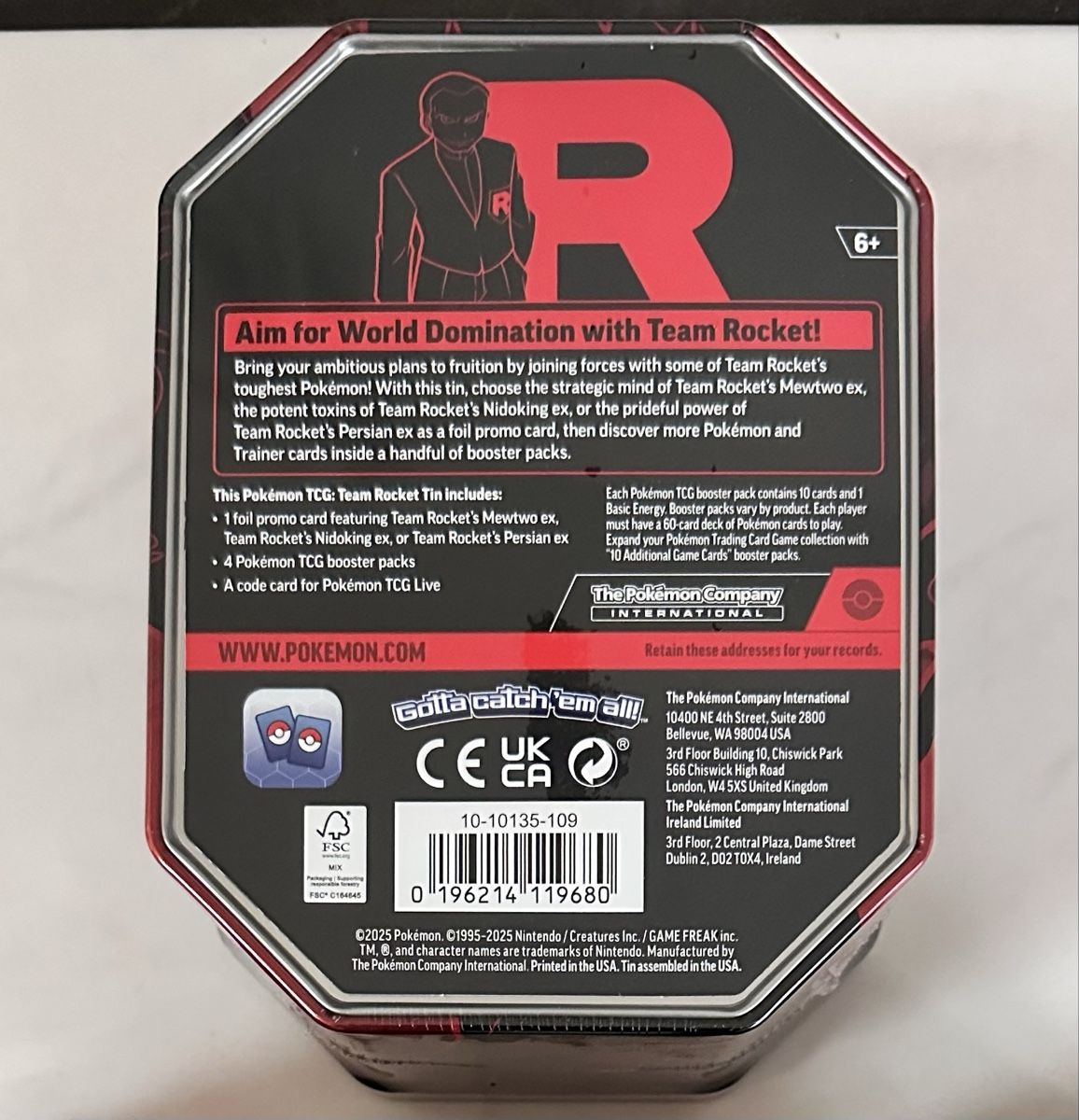 Destined Rivals🇬🇧 Team Rocket Tin Mewtwo (Neu und originalverpackt) in ...