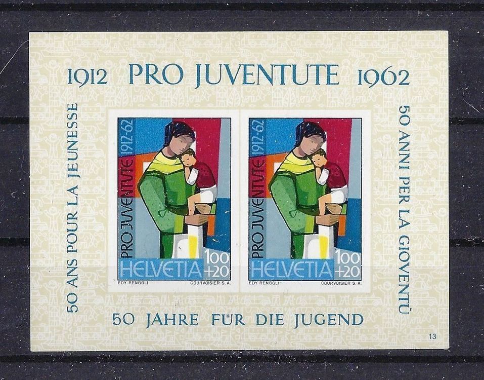 1962 Jubiläumsblock Pro Juventute Postfrisch ** LUXUS | Kaufen auf Ricardo