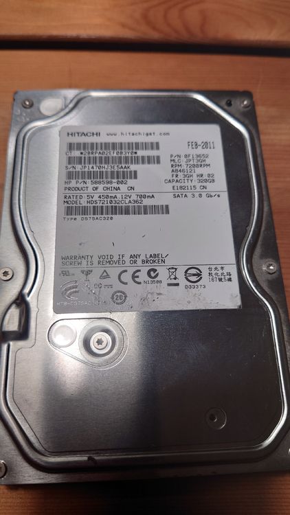 Hitachi 320 GB HDD (Gebraucht) in Zürich für CHF 10 – mit Lieferung auf ...