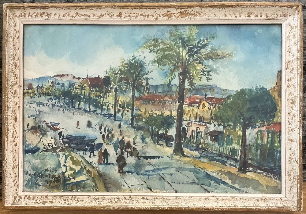 René Clarot (1882-1982) Französische Strand Szene Aquarell | Kaufen auf Ricardo
