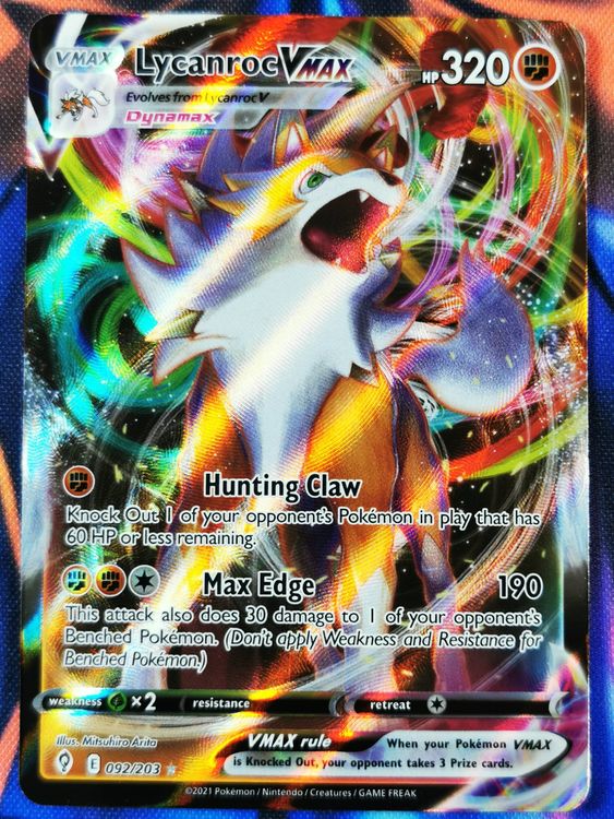 Pokemon Lycanroc VMAX 092/203 Evolving Skies EN (Neu (gemäss ...