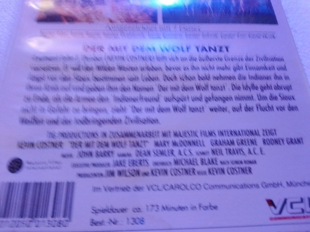 Der mit dem Wolf tanzt Constantin Video VCL VHS 1308 (Gebraucht) in ...