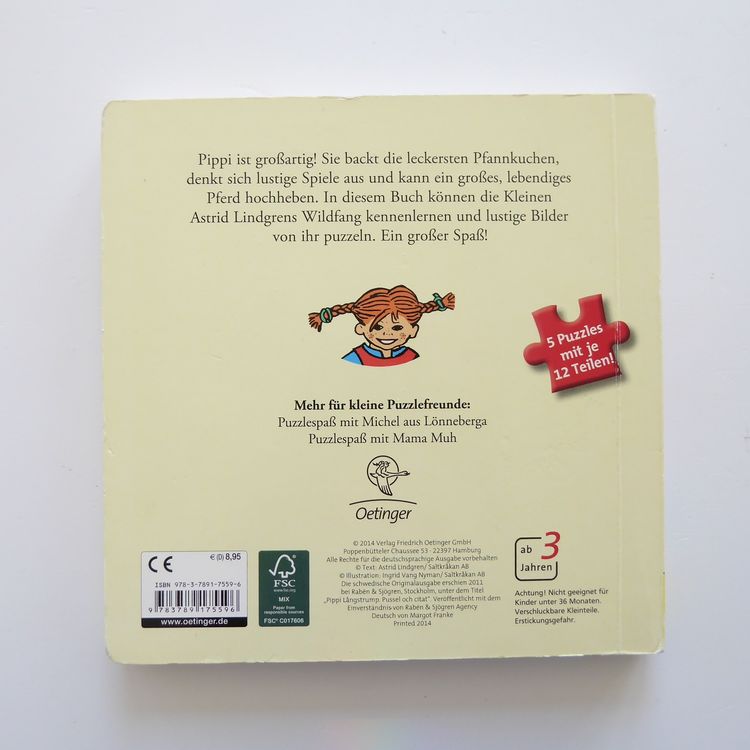 Puzzlespass mit Pippi Langstrumpf - Buch (Gebraucht) in Basel für CHF 9 – mit Lieferung auf ...