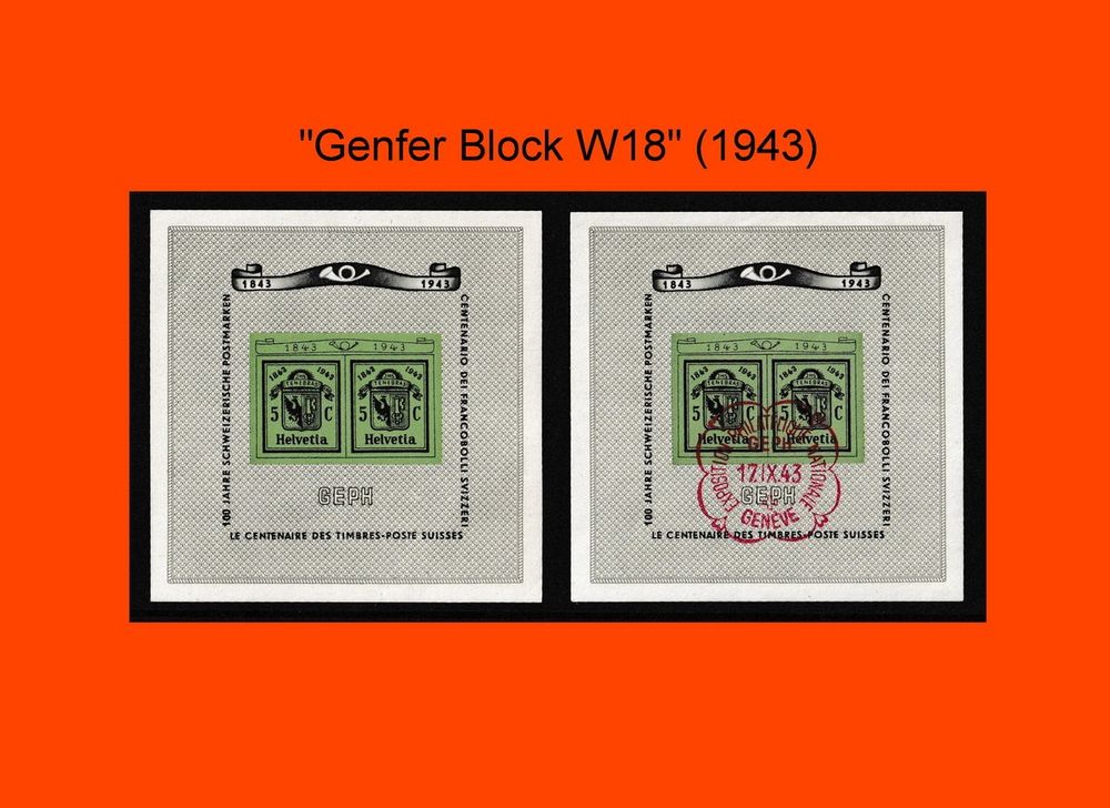 2x "Genfer Block W18" (1943) ** + O (Neu (gemäss Beschreibung)) in Dübendorf für CHF 22 – mit ...