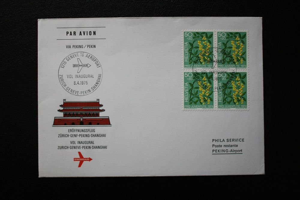 PAR AVION / ZÜRICH - GENF - PEKING - SHANGHAI 1975 (Gebraucht) in ...
