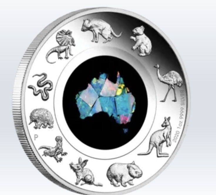 Silbermünze 2020 Great Southern Land mit Opal. Nur 5000 Stk. (Neu und ...