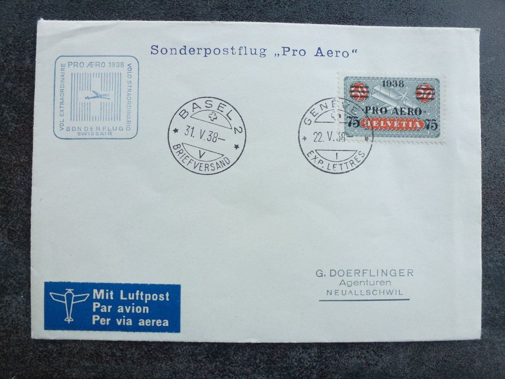 Brief Pro Aero 1938 (Gebraucht) in Welschenrohr für CHF 1 – mit Lieferung auf Ricardo kaufen
