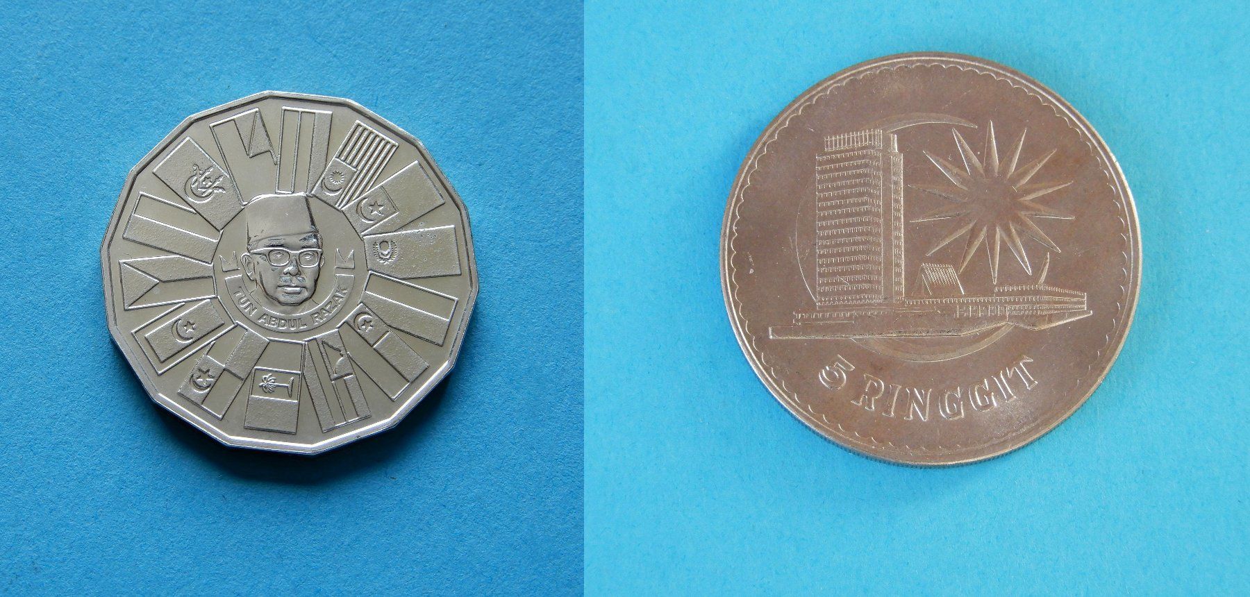 Münzen Malaysia 5 Ringitt KN 1971 und 10 Ringitt Silber 1980 (Neu ...