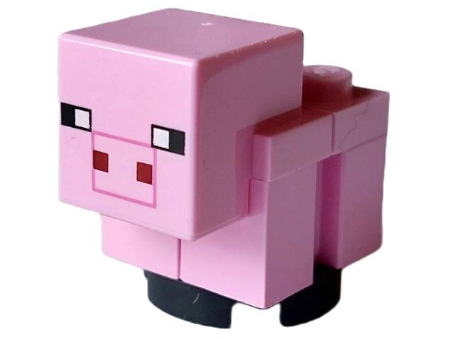LEGO minepig02b Bright Pink Minecraft Pig, Baby (Plain Snout (Neu ...