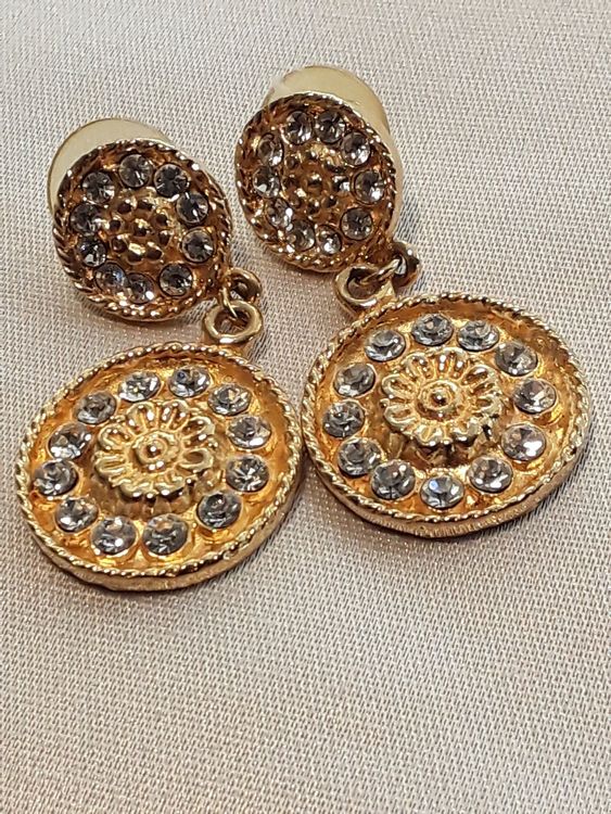 Luxuriöse Strass Ohrhänger 1980er Jahre | Kaufen auf Ricardo
