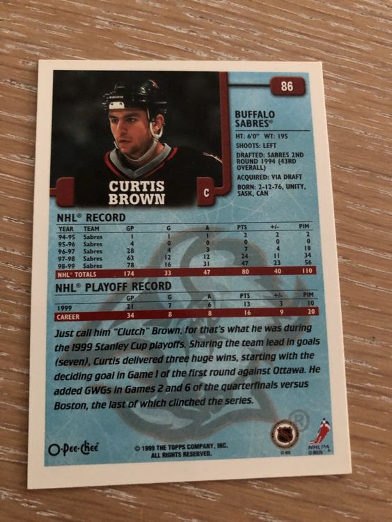 Curtis Brown EHC Biel Kloten NHL Hockey Card signiert (Gebraucht) in ...