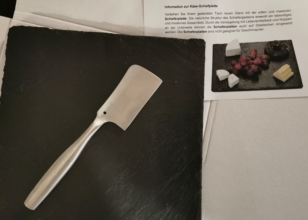 Käseplatte Schiefer inkl. Käsebeil (Neu (gemäss Beschreibung)) in ...