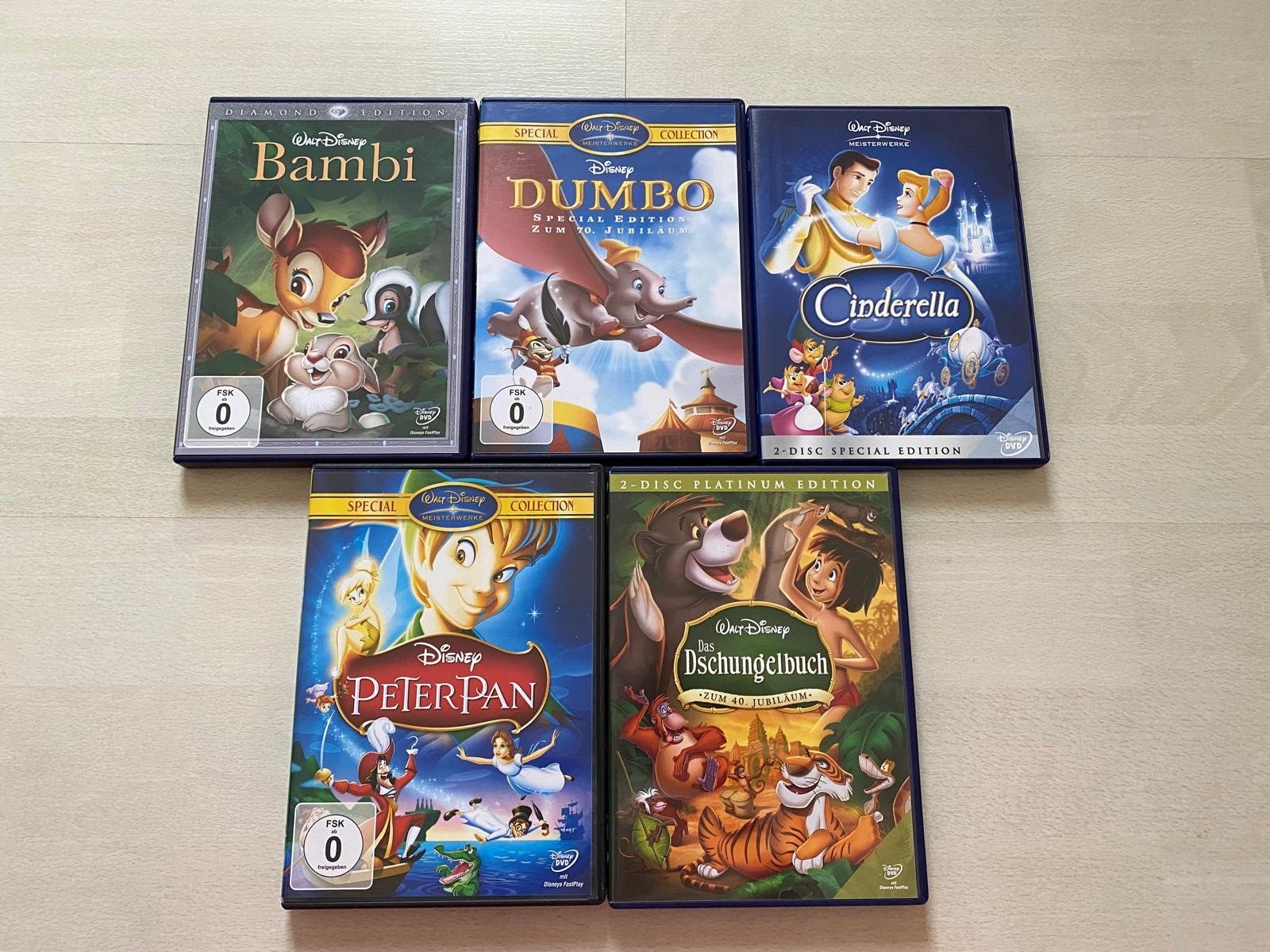 Dvd Disney Trickfilm Klassiker Dumbo, Bambi ,Cinderella usw. (Neu ...