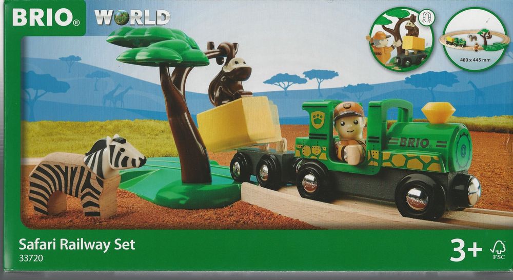 BRIO 33720 SAFARI STARTER SET WOODEN RAILWAY TRACK SYSTE new (Neu und ...