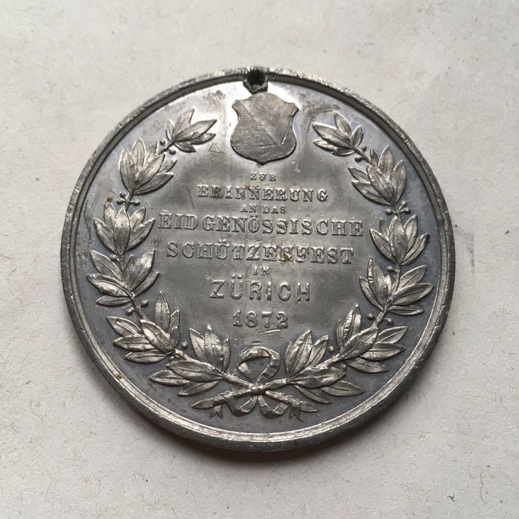 1872 Medaille Eidg. Schützenfest Zürich (Gebraucht) in Kirchberg SG für CHF 55 – mit Lieferung ...