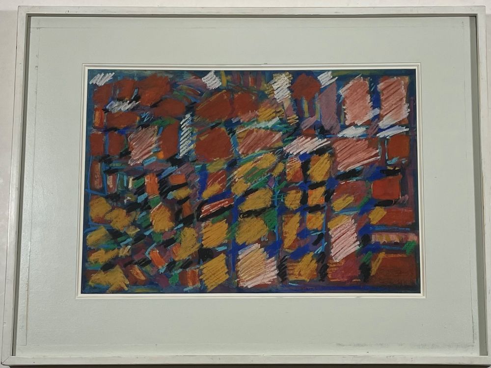 Abstrakte grosse Mischtechnik beschriftet | Kaufen auf Ricardo