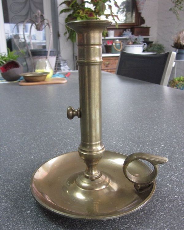 Alter Kammer Kerzenständer aus Messing, höhenverstellbar | Kaufen auf Ricardo